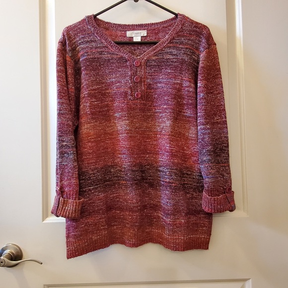 CJ Banks | Sweaters | Cj Banks Three Button 34 Sleeve Vneck Sweater ...